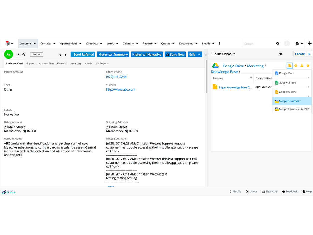 WDrive Dropbox Google Drive OneDrive In Sugar SugarCRM Inc 
